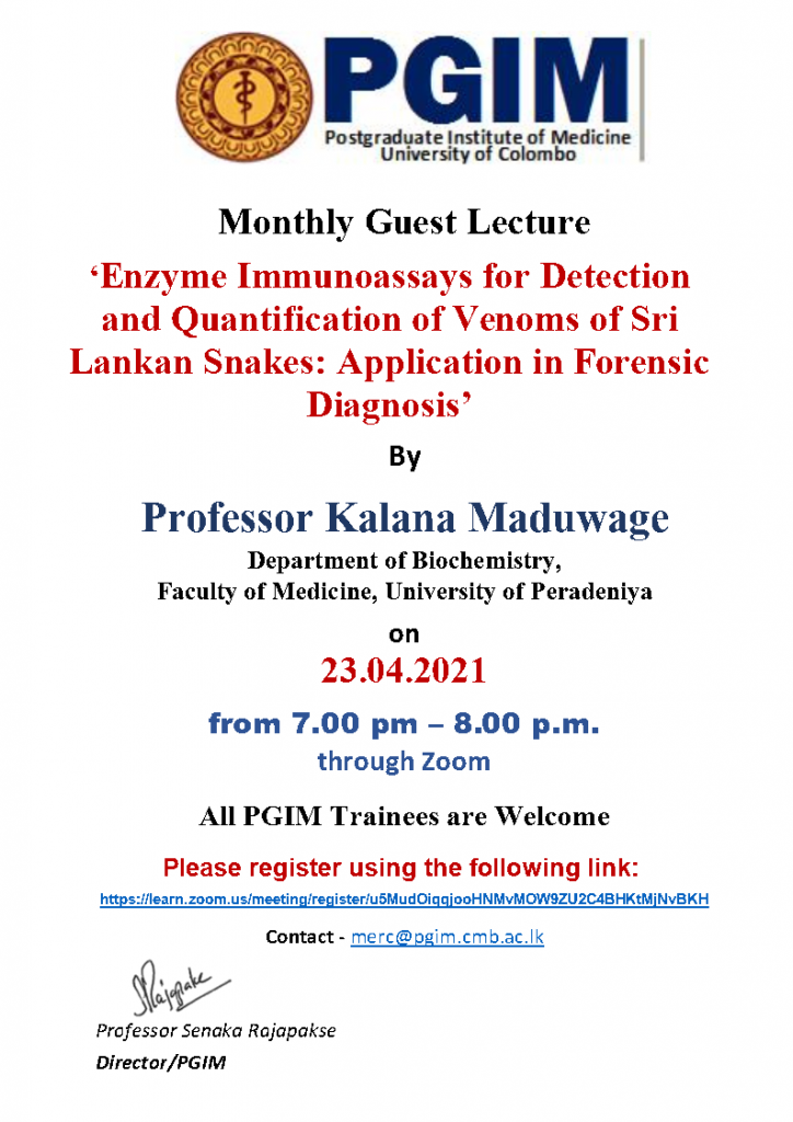 Notice – monthly guest lecture – Forensic Medicine | PGIM