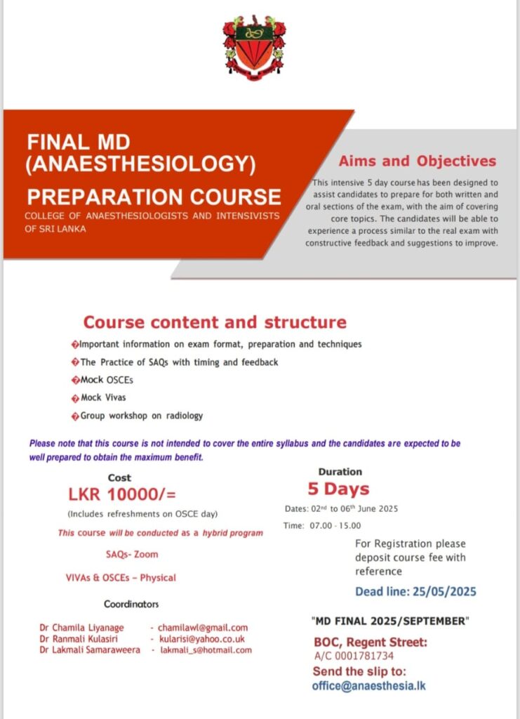 Final MD (Anesthesiology) Preparation Course 2025 | PGIM